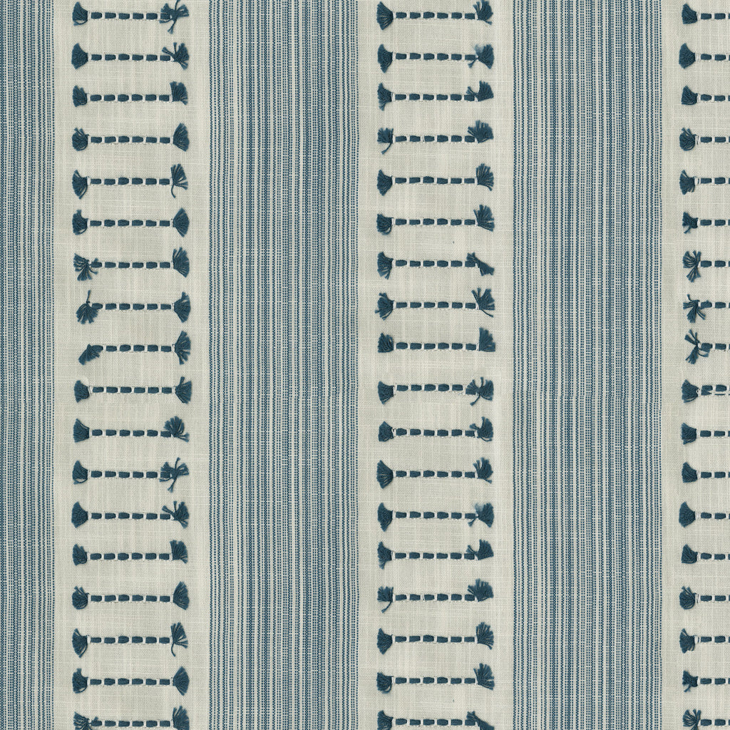 P/K Lifestyles Fringe Stripe Embroidery - Baltic 472221 Upholstery Fab ...