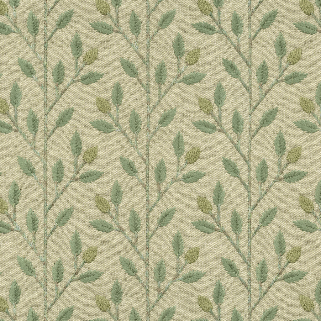 P/K Lifestyles Wheat Field Embroidery - Jade 471573 Fabric Swatch ...