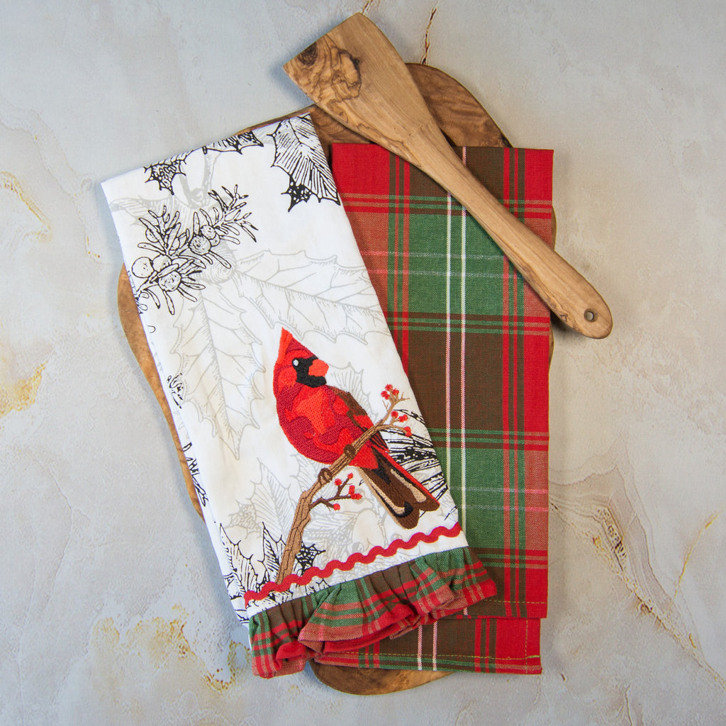 Tea Towel Set of 2 - Winter Cardinal – CoCo B. Kitchen & Home