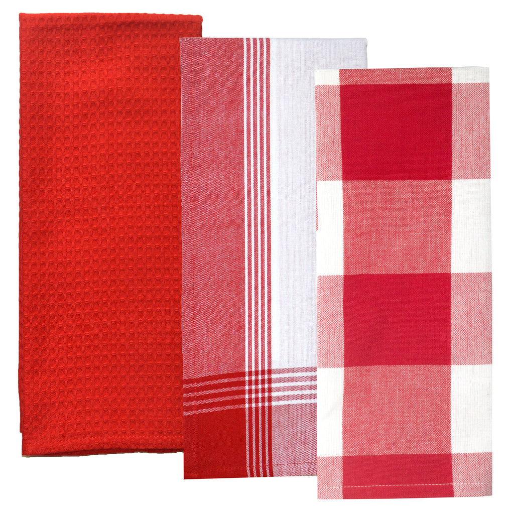 Variety Towel Set - Bright Red Set of 3 – CoCo B. Kitchen & Home